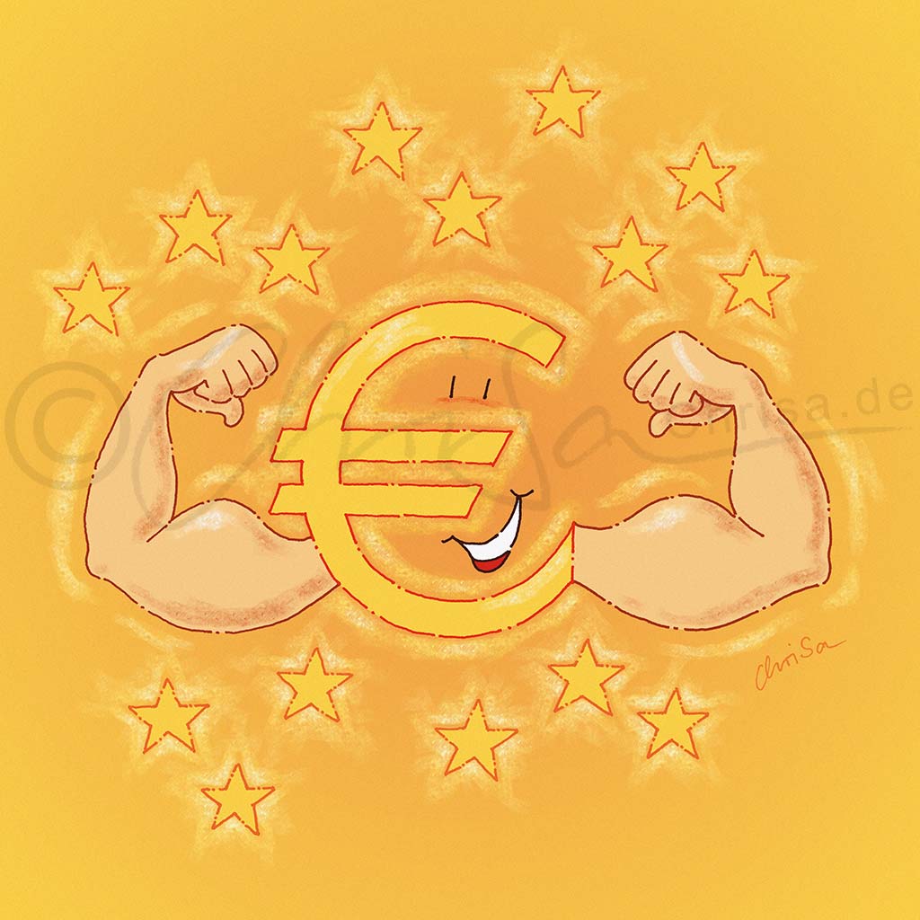 Illustration Cartoon Euro Währung Geld Finanzen Europa Hans Christian ...